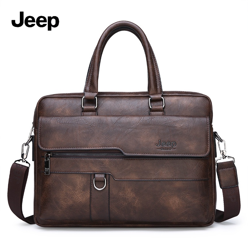 Jeep Buluo PU leahter messenger 14-17inch Laptop bag men's hand bag ...