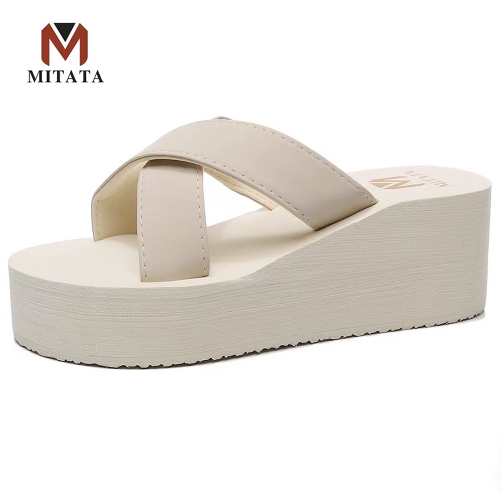 MITATA 2.7 inch Wedge Non-Slip Sole Women Slippers | Shopee Philippines