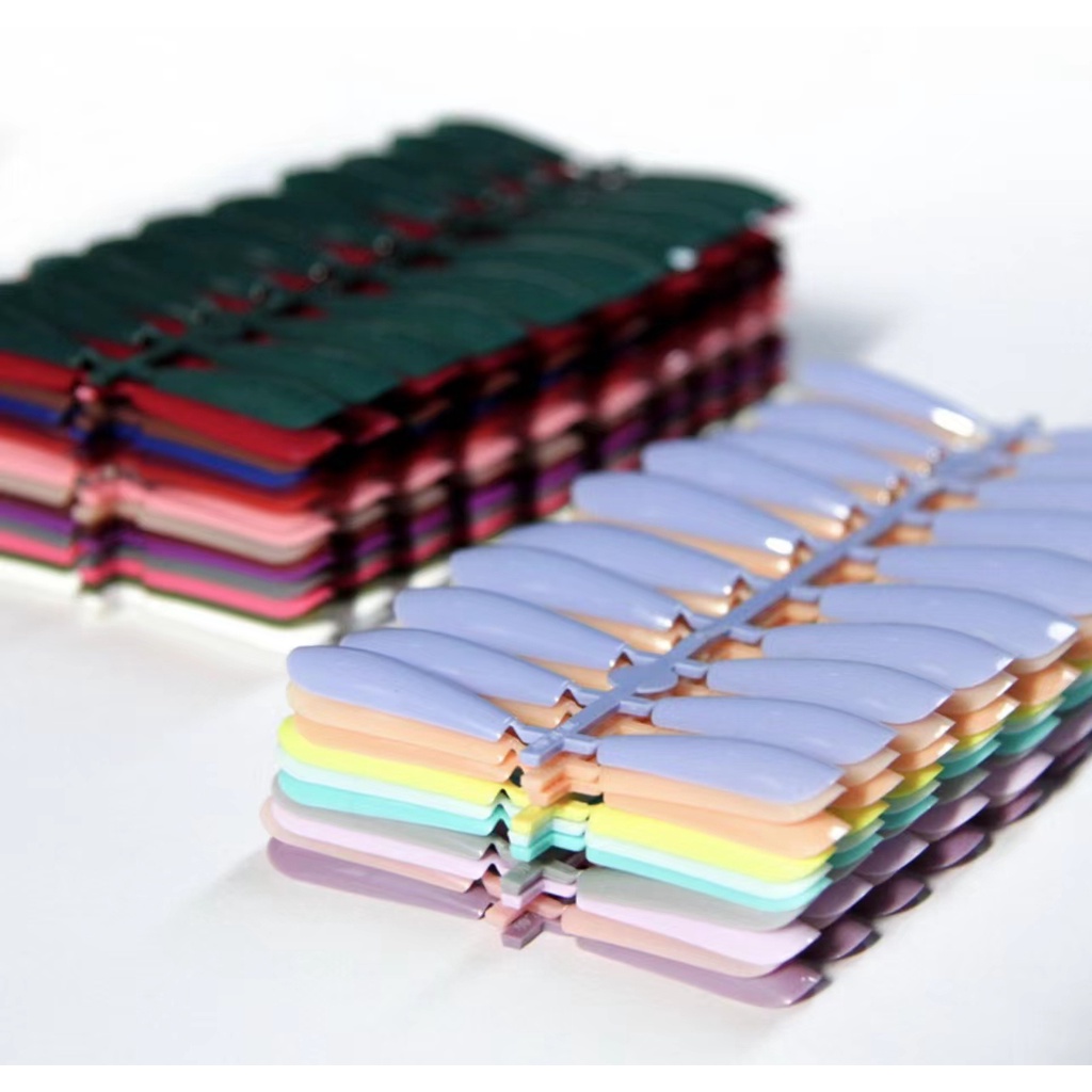 Basic All Color Temporary Nail Long Fake Nails Press On Nails Set ...