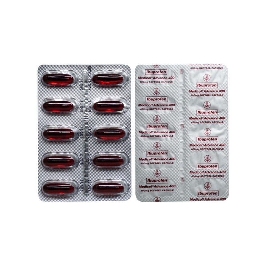 MEDICOL Ibuprofen Advance 400mg Softgel Capsule (Sold per pc) | Shopee ...