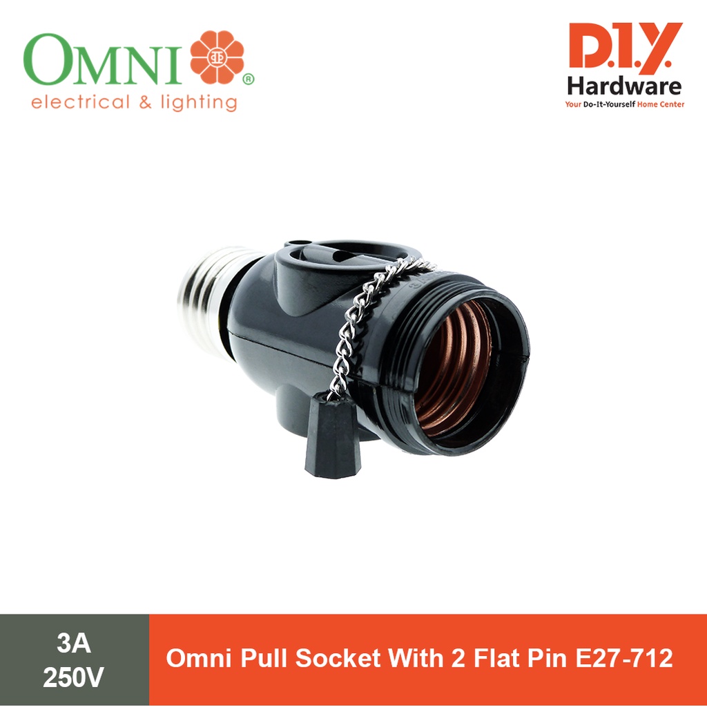 Omni Pull Socket With 2 Flat Pin E27-712 | Shopee Philippines