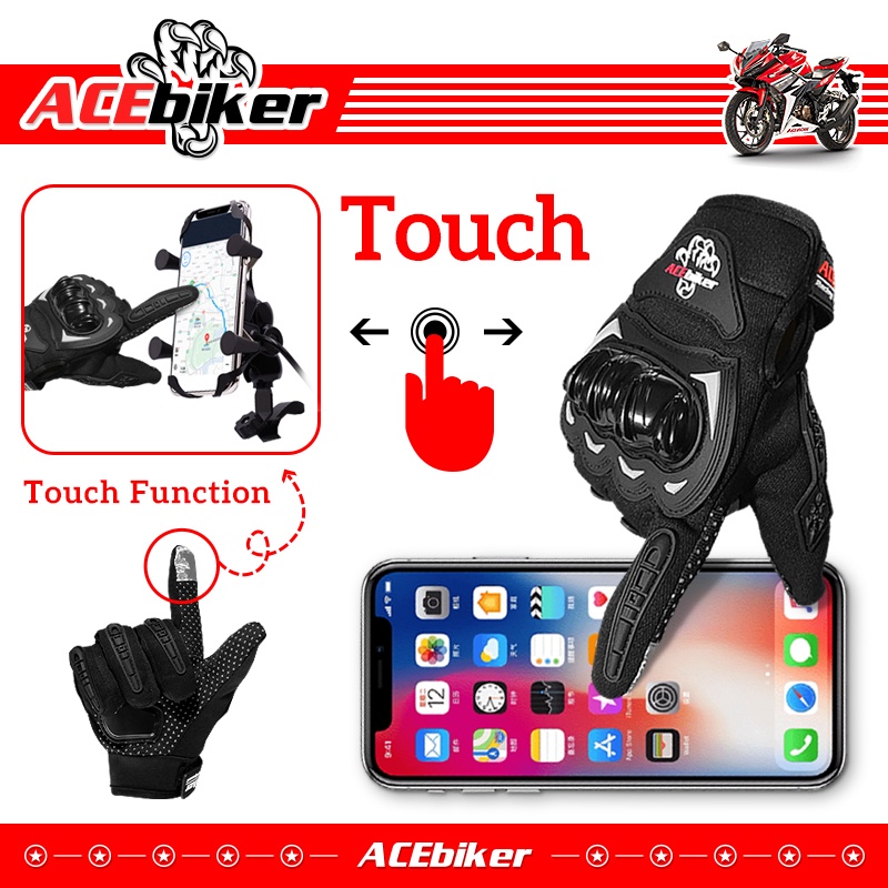 Motorcycle touch screen full gloves ACE | Shopee Philippines