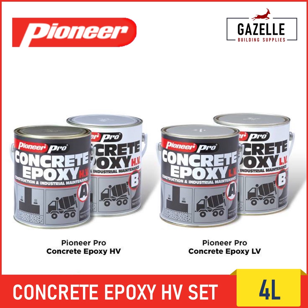 PIONEER PRO Concrete Epoxy High Viscosity H.V. HV / Low Viscosity L.V. LV - 4L | Shopee Philippines