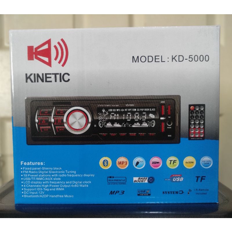 Kinetic Car Stereo KD-5000 with MP3 and Bluetooth | Shopee Philippines