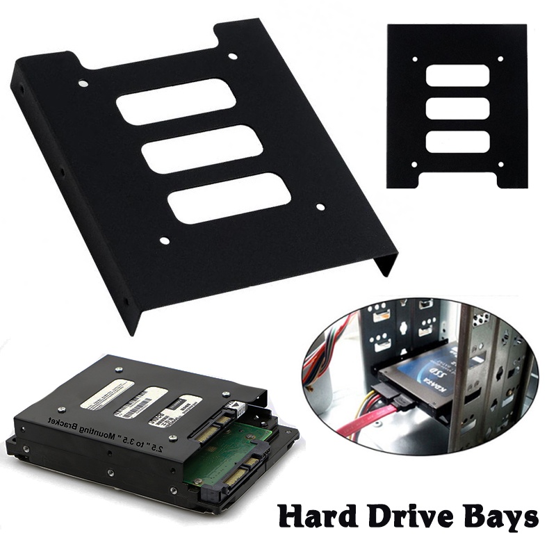 2.5" to 3.5" SSD HDD Hard Disk Drive Bays Holder Metal Mounting Bracket ...