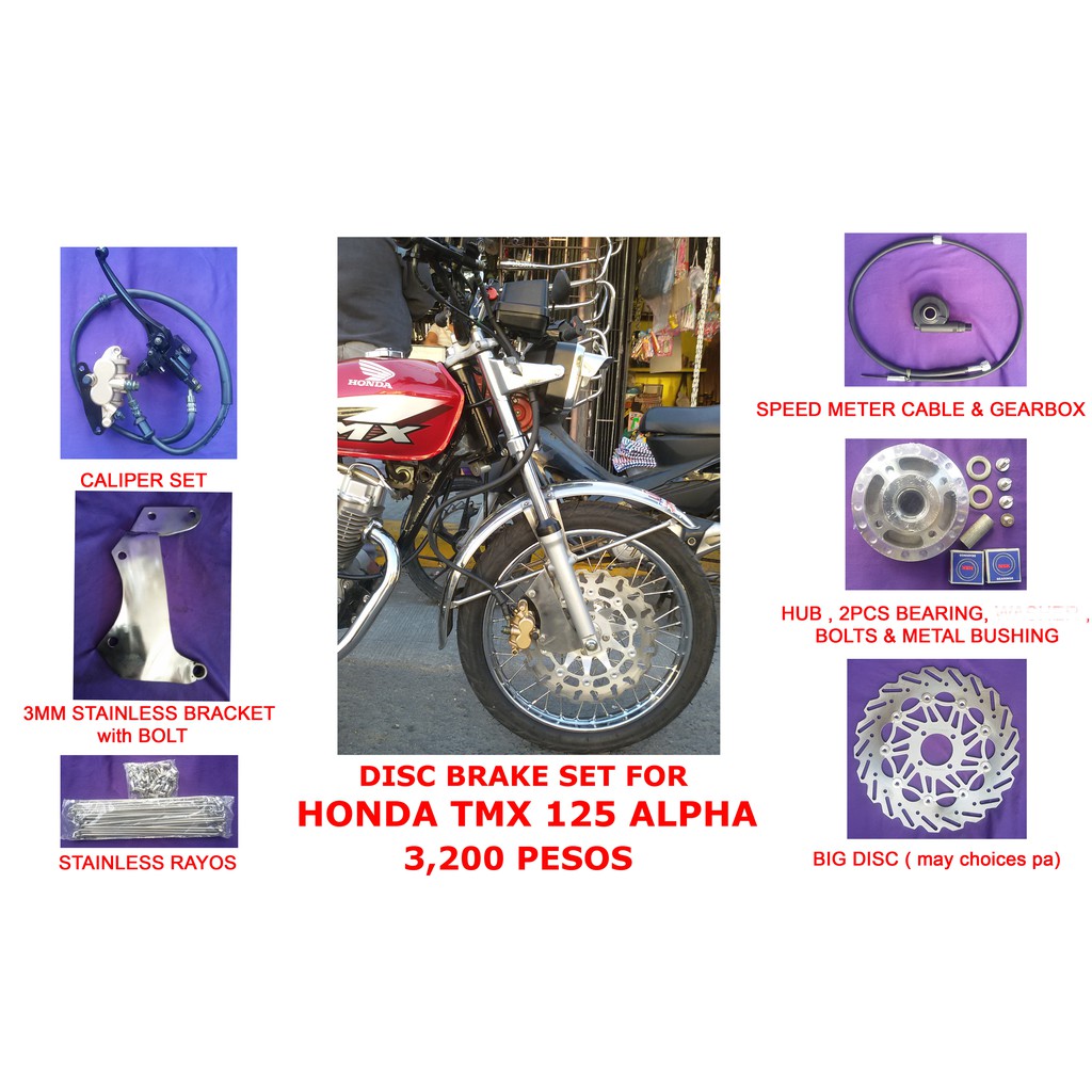 TMX 125 Alpha Discbrake Set, Front Convertion Kit for 17 Rim Only, Disc ...