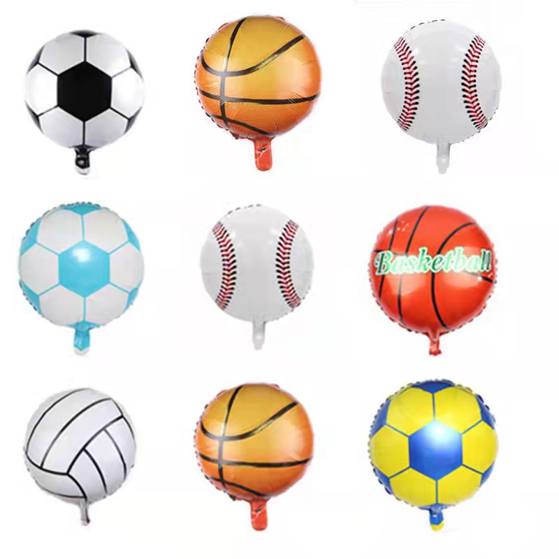 New 18 Inch Ball Aluminum Foil Balloon Ball Theme Fans party Balloon ...