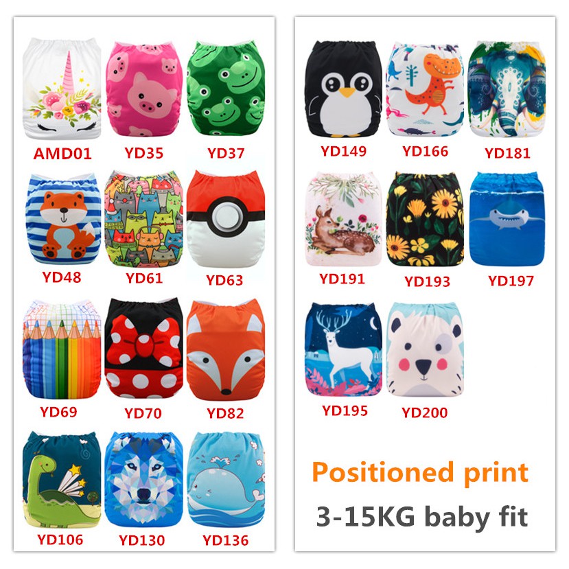 ALVA baby 3.0 cloth diaper 【shell only】Positioning Printed One Size ...