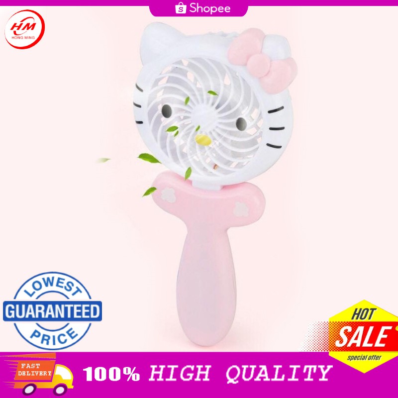 cute hello kitty rechargeable Mini fan Candy color | Shopee Philippines