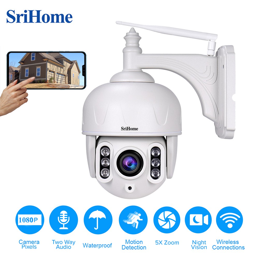 Sricam SriHome SH028 2.0MP 1080P 5X Zoom Wi-Fi 360 Degree PTZ ...