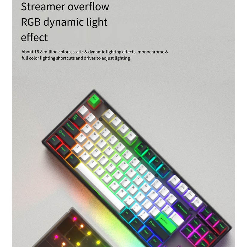 FL·ESPORTS GP87 mechanical keyboard hot-swappable wired gaming PBT ...