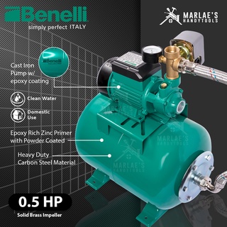 Benelli Vortex Peripheral Booster Water Pump 0.5HP BLP50 + Bladder Tank ...