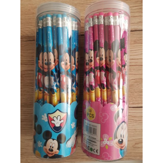 MICKEY AND MINNIE MOUSE PENCILS (50pcs) | Shopee Philippines