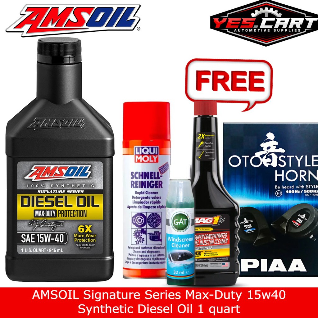 AMSOIL Signature Series Max-Duty Synthetic Diesel Oil 15W-40 1Quart ...