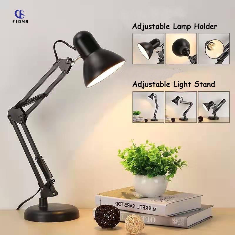 Study Lamp Desk Lamp Long Metal Swing Arm Adjustable Classic Reading ...