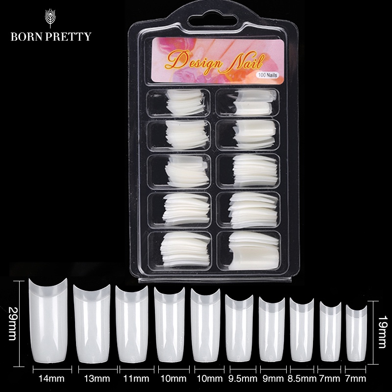 Born Pretty Fake Nail French Coffin False Tips 100 Pcs/Box | Shopee ...