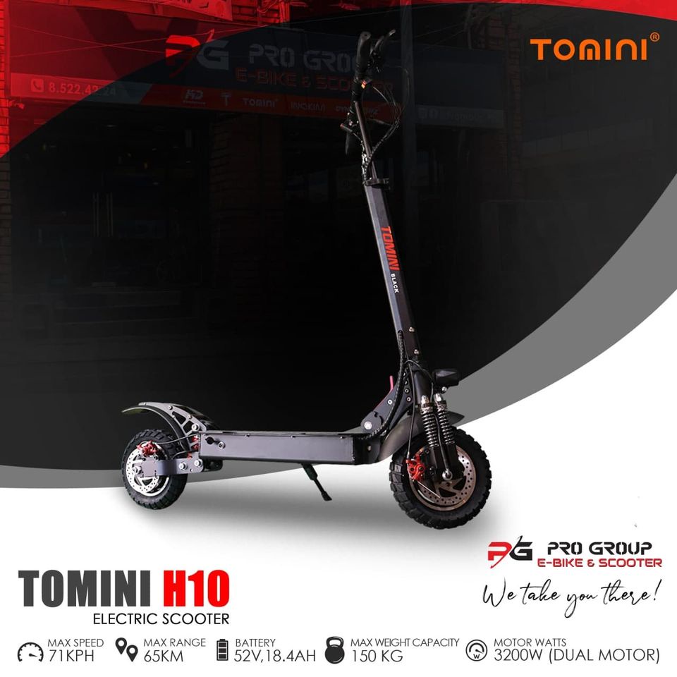Tomini H10 Foldable High-Powered Dual Motor Electric Scooter Off-road ...