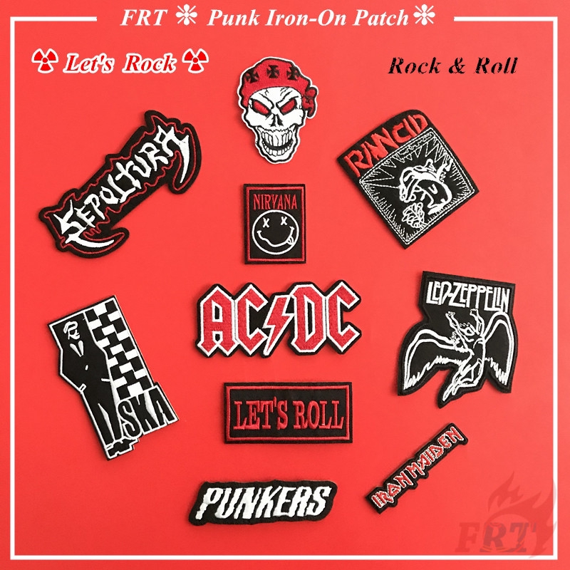 ☸ Punk.Rock & Roll - Let's Rock Patch ☸ 1Pc DIY Sew on Iron on Badges ...