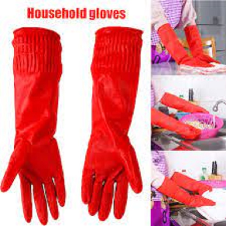 LONG SIZE Household Gloves / Laundry Gloves / Rubber Gloves (RED ...