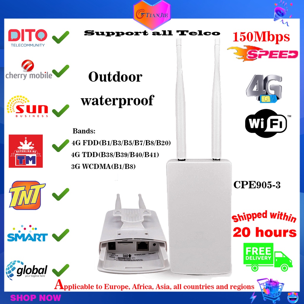 4G LTE FDD/TDD WIFI AP Outdoor wireless router Modem LAN/WAN Port ...