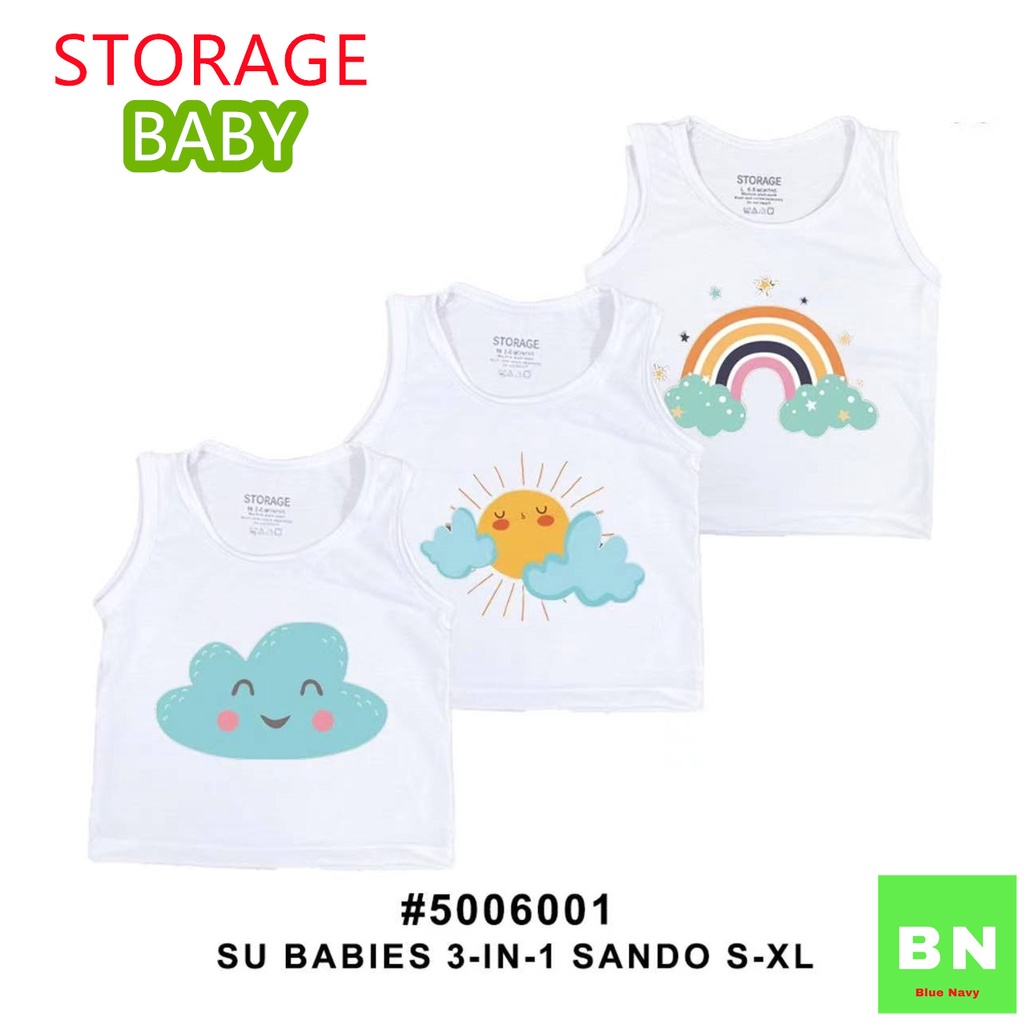 Storage Baby Girl New Born Baby Clothes Sando Top 3-in-1 "Rainbow Cloud ...