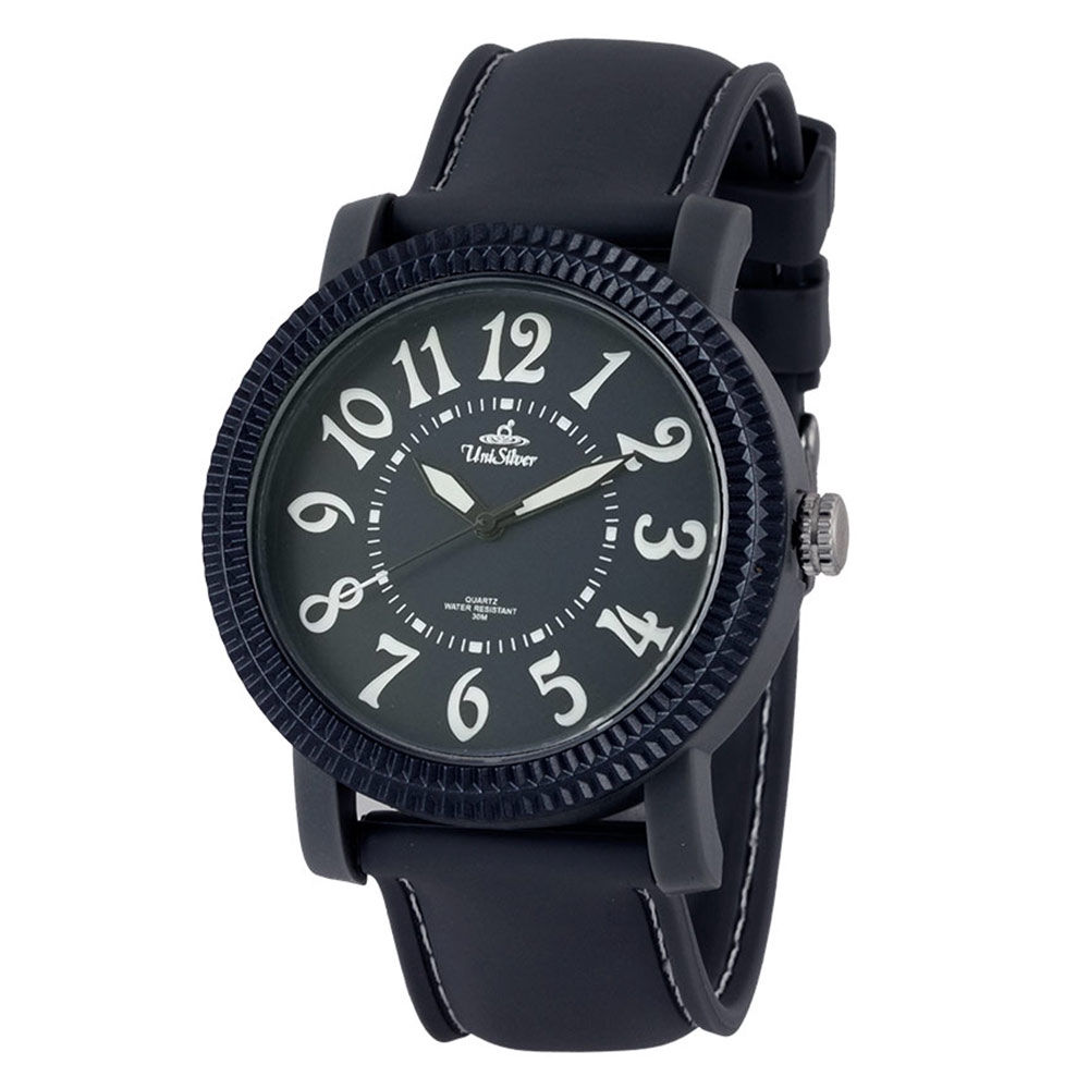 UniSilver TIME UniSex Navy Blue Analog Rubber Watch KW3444-1006 ...