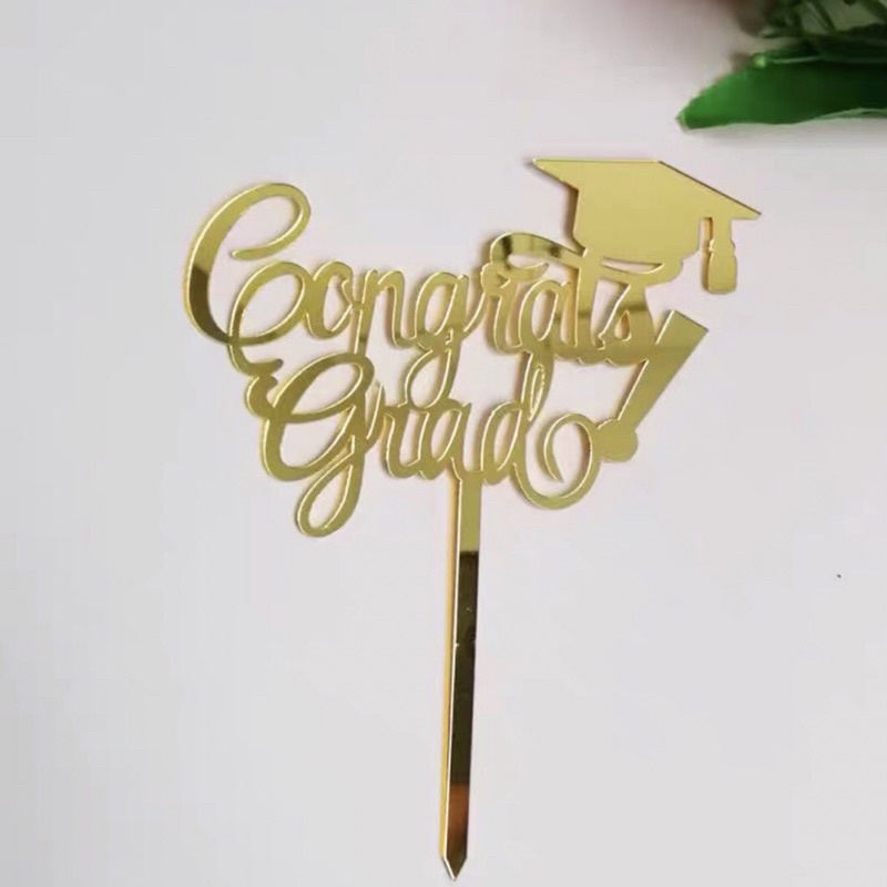 Congrats grad gold acrylic cake topper | Shopee Philippines
