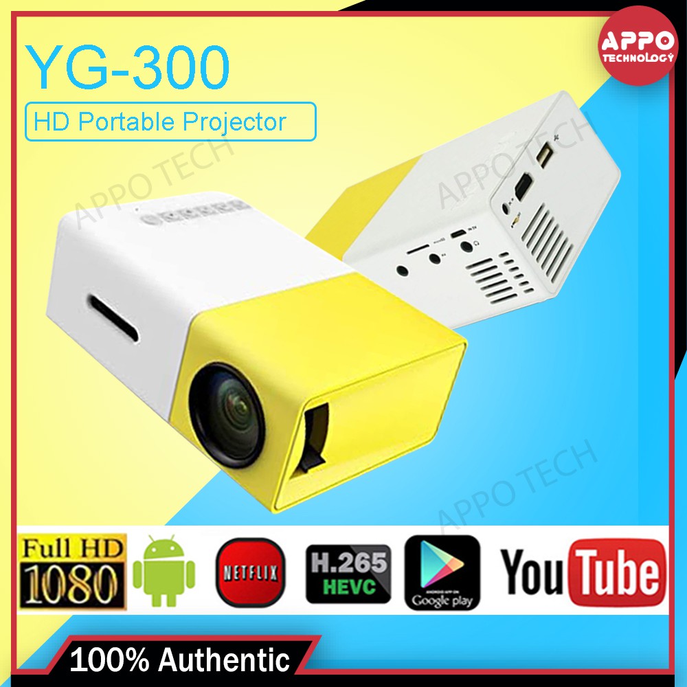 YG-300 HD Projector 1080P Led Home 600 Lumens Mini Portable Projector ...