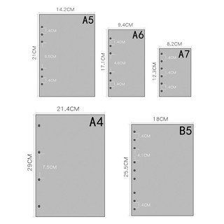 A5/A6/A7 6 Holes Ring Binder Filler Looseleaf Paper Refills For Journal ...