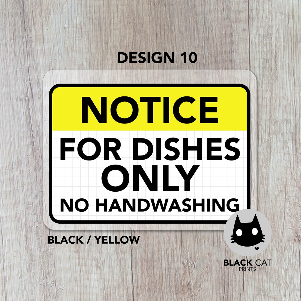 Notice For Dishes Only No Handwashing Sign | Laminated Signage | Sign ...