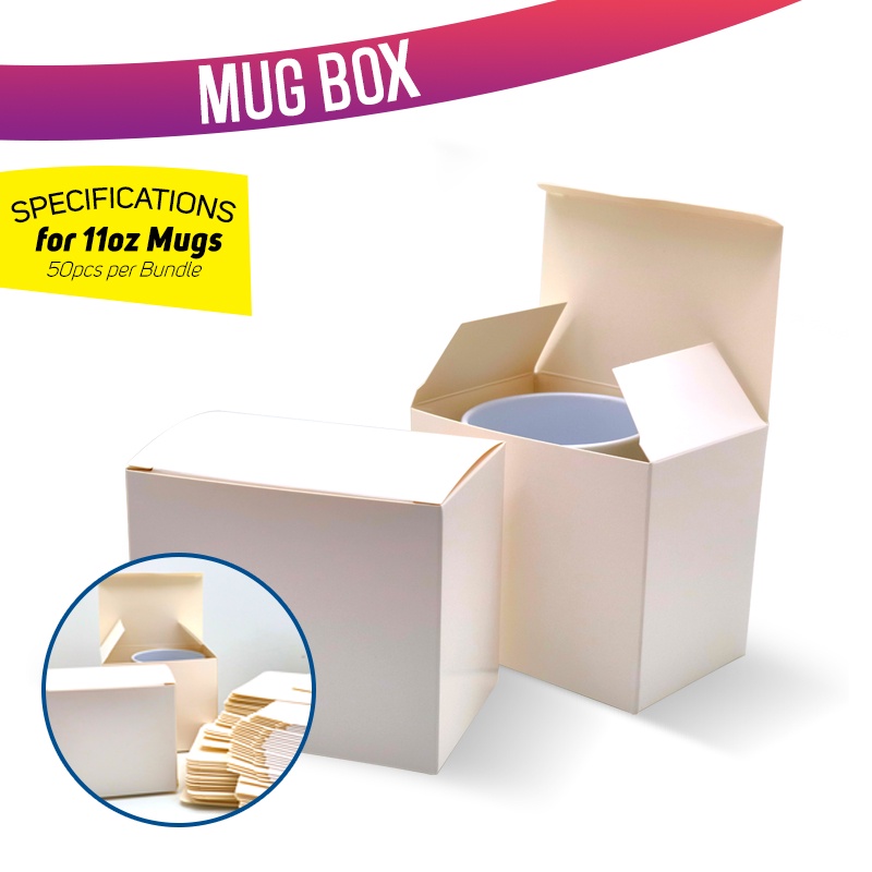 White Mug Box Thin (50 pcs per order ) | Shopee Philippines