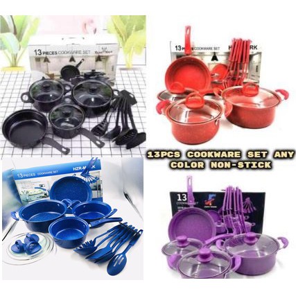 MINI912 13pcs Non-stick Cookware Set New colors 13Pcs Kitchenware ...
