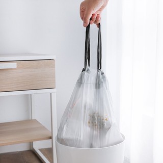 15Pcs/Roll Drawstring Garbage Bag Thickened Automatic Closing Kitchen ...