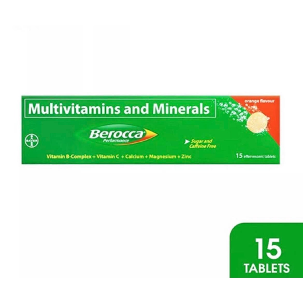 Berocca Multivitamins and Minerals 15 effervescent tablets | Shopee ...