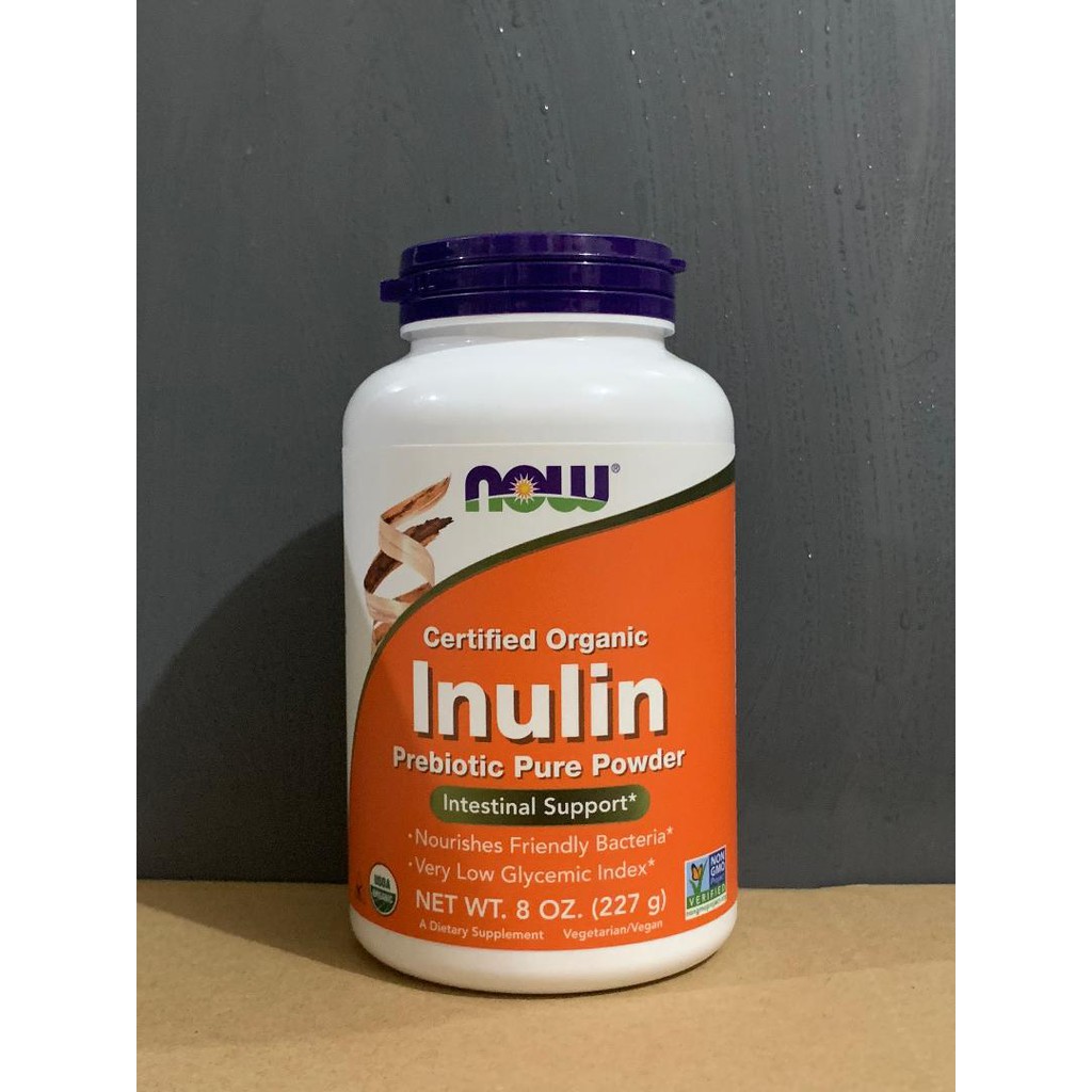 NOW, Certified Organic Inulin, Prebiotic Pure Powder 8oz (227) g ...