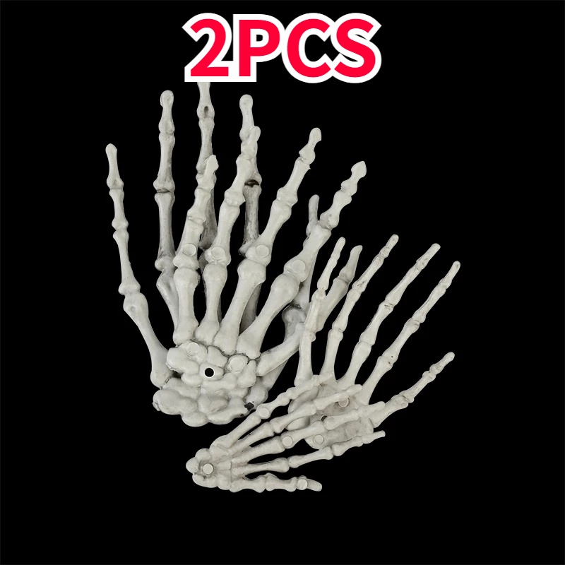 1Pair Halloween Scary Props Skeleton Hands /Realistic Life Size Fake ...