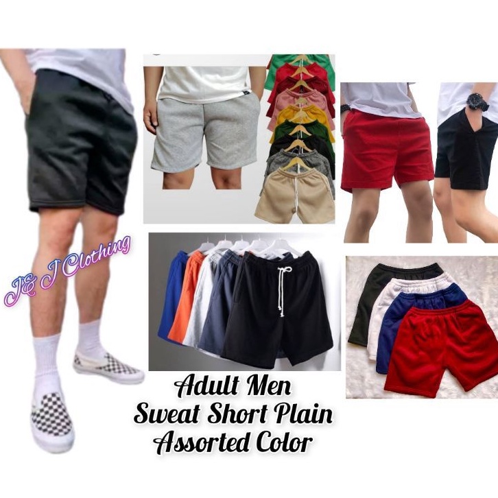 COD Assorted Plain Colors Sweat Short for Men Pambahay/Daily Wear ...