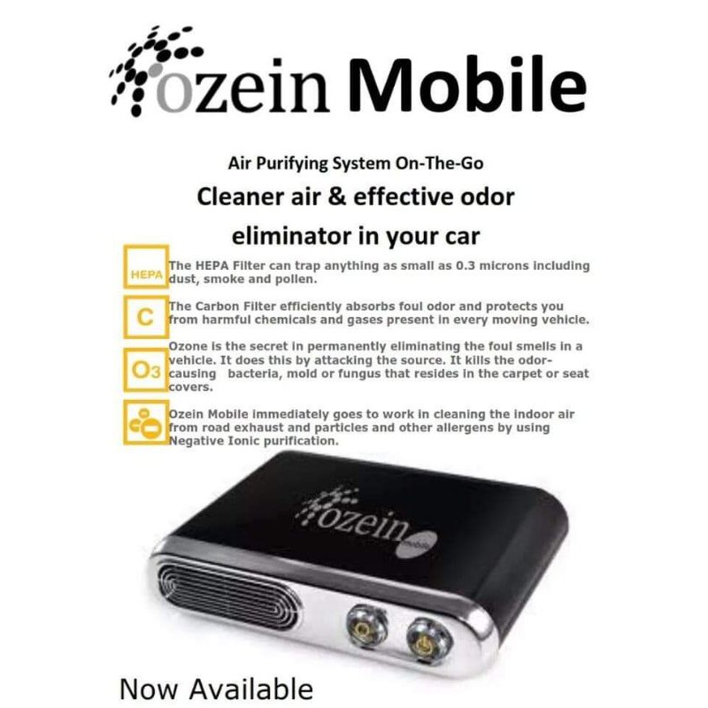 Ozein Mobile Air-Purifying System On-The-Go (HEPA+Carbon+O3+Negative ...