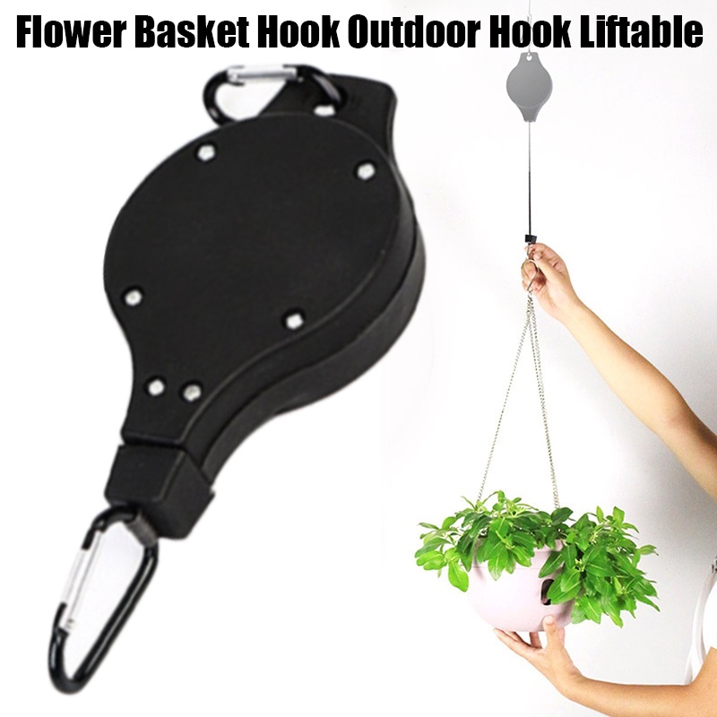 Flower basket hook Outdoor hook Liftable telescopic hook | Shopee ...
