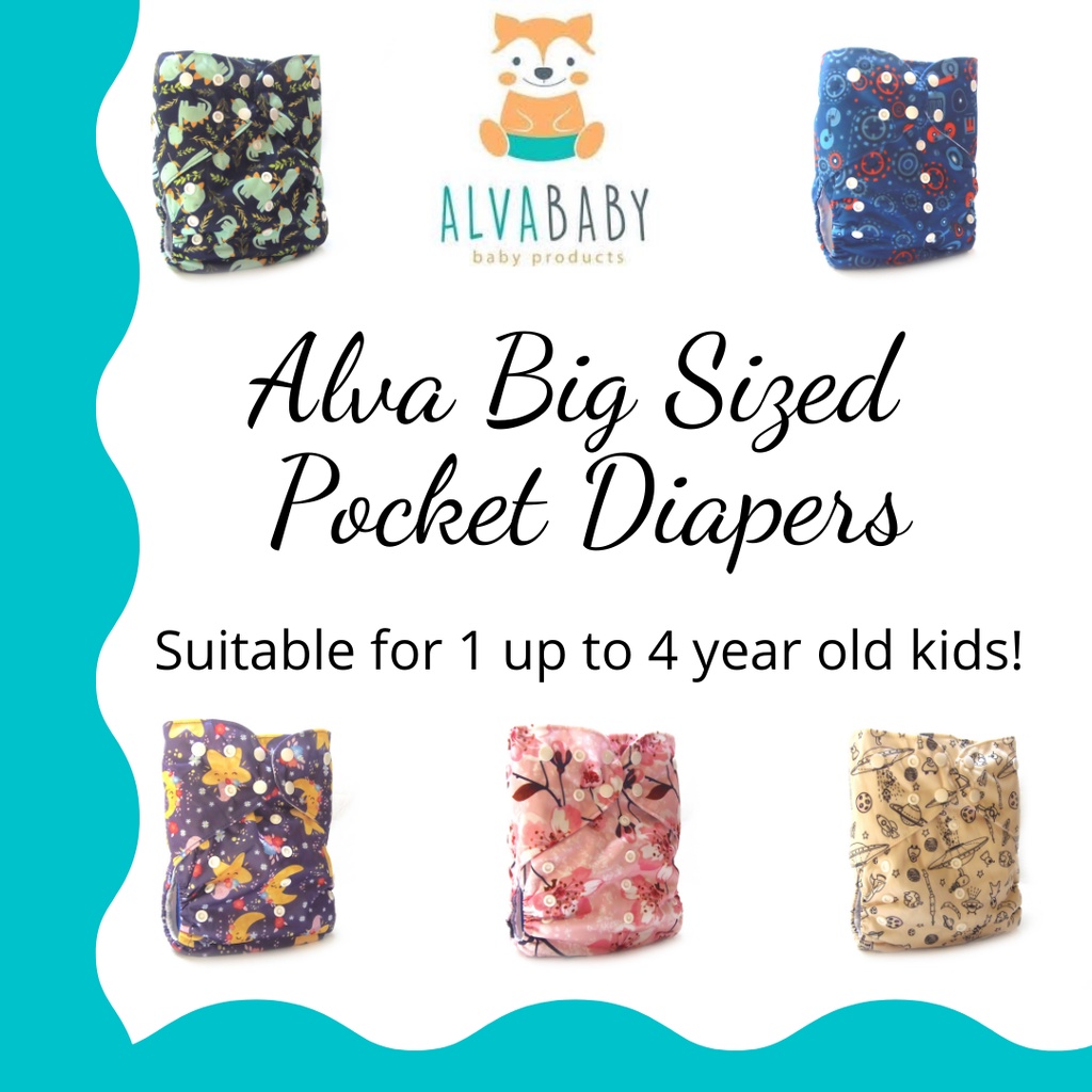 Big Sized Diapers - Alva XL With 4-Layer Big Microfiber Insert | Shopee ...
