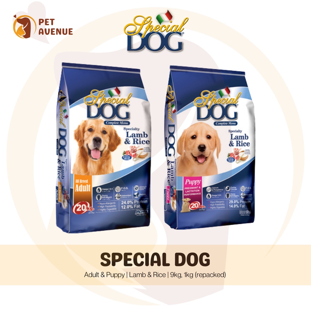 Special Dog Adult/Puppy Food 9kg (Lamb & Rice) | Shopee Philippines