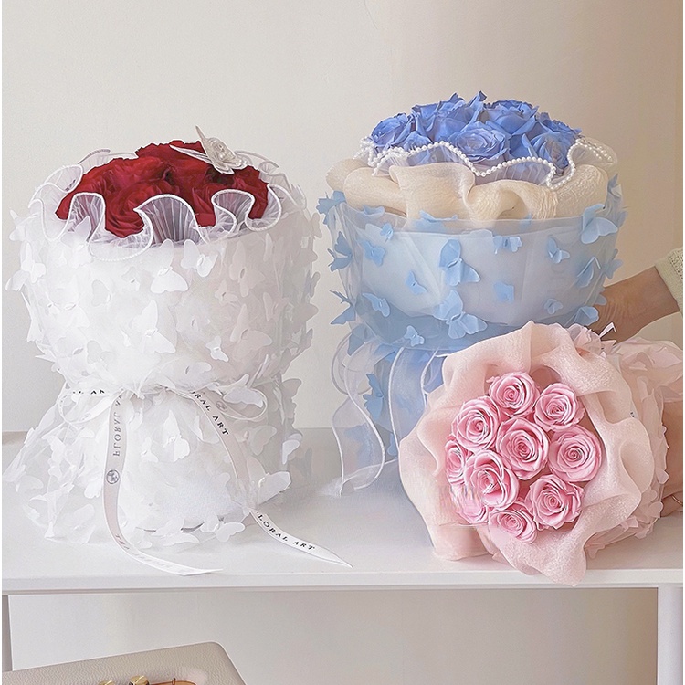 Butterfly Net Yarn Flower Wrapping Fabric Mesh Wrapper for Flower ...