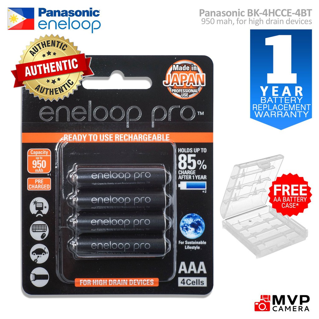 Panasonic Eneloop Pro Rechargeable Aaa Black Bk 4hcce 4bt Mvp Camera