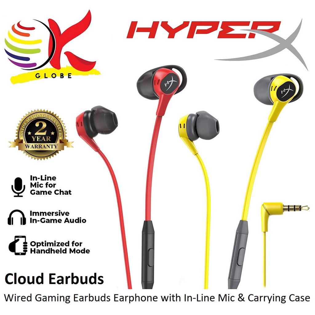 Hyper X Hyperx Wired Cloud Earbuds Gaming Headphone Earphone With In