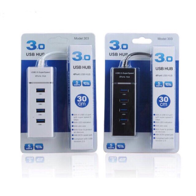 4 Ports 3.0 USB Hub High Speed 5 Gbps With LED Indication | Shopee ...