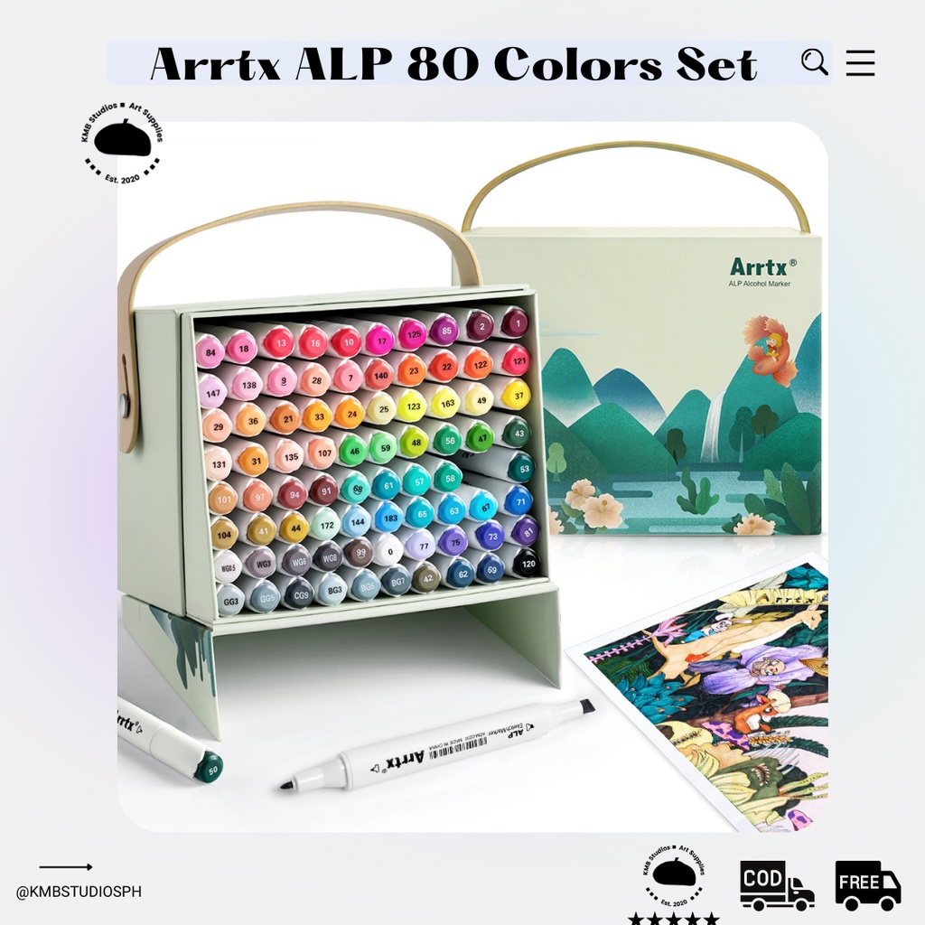 Arrtx ALP 80 Colors Alcohol Marker Set | Shopee Philippines
