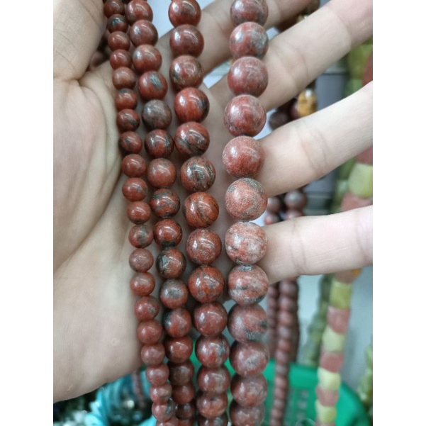 Red African bloodstone stone natural stone for bracelet. | Shopee ...