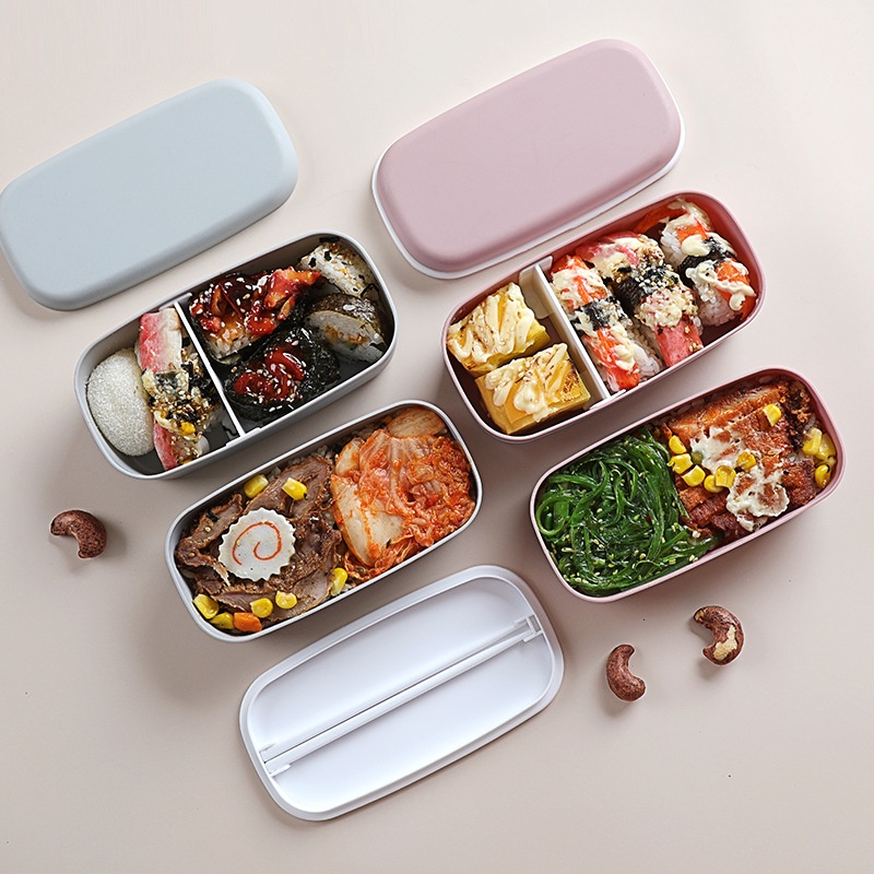 【COD】Lunch Box Double Layer Bento Box Plastic Food Refrigerator Crisper ...