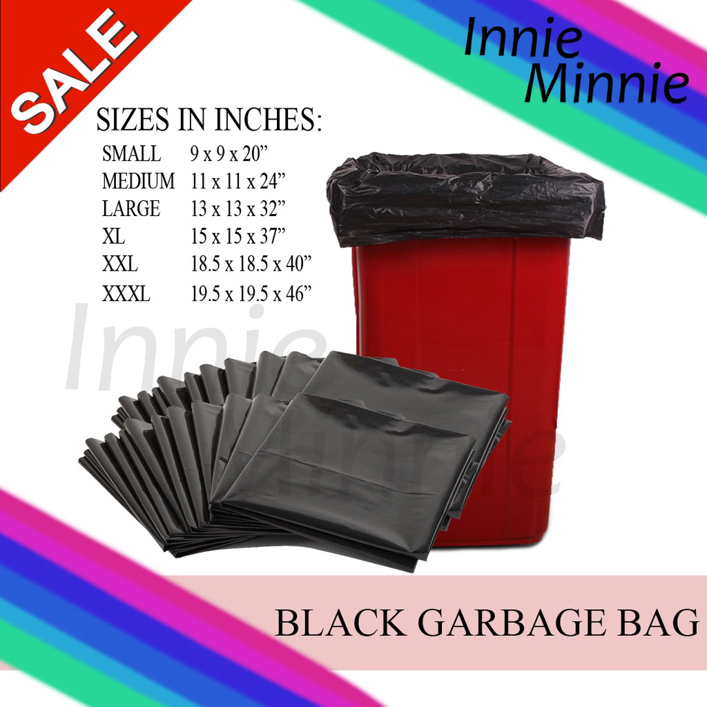 [100pcs] Garbage Bag Black XL XXL XXXL | Shopee Philippines