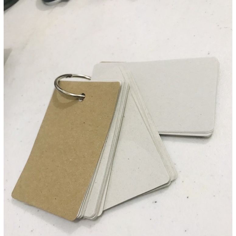 Kraft Paper Binder Ring Easy Flip Cards Study Memo Pads Portable ...